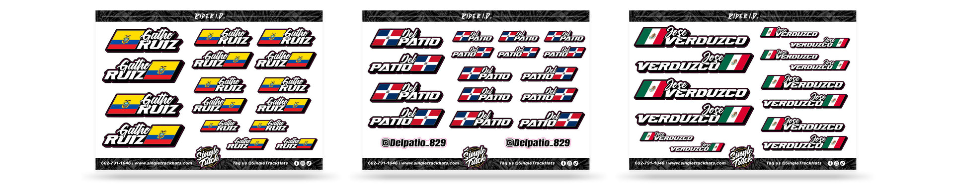 Custom Bike Name Flag Sticker Sheet – Single Track Hats